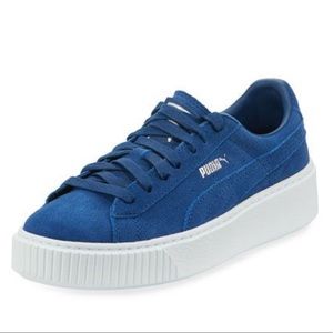 Puma | Shoes | Puma Blue Platform Sneakers | Poshmark